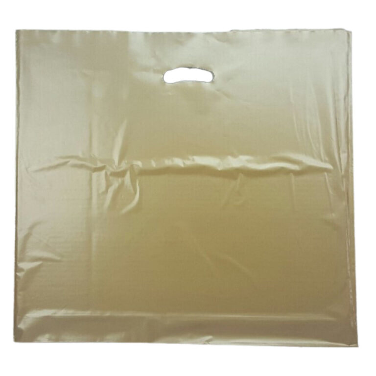 Gold Plastic Carrier Bags (500+40x550mm)(500 Units) – At A Bargain