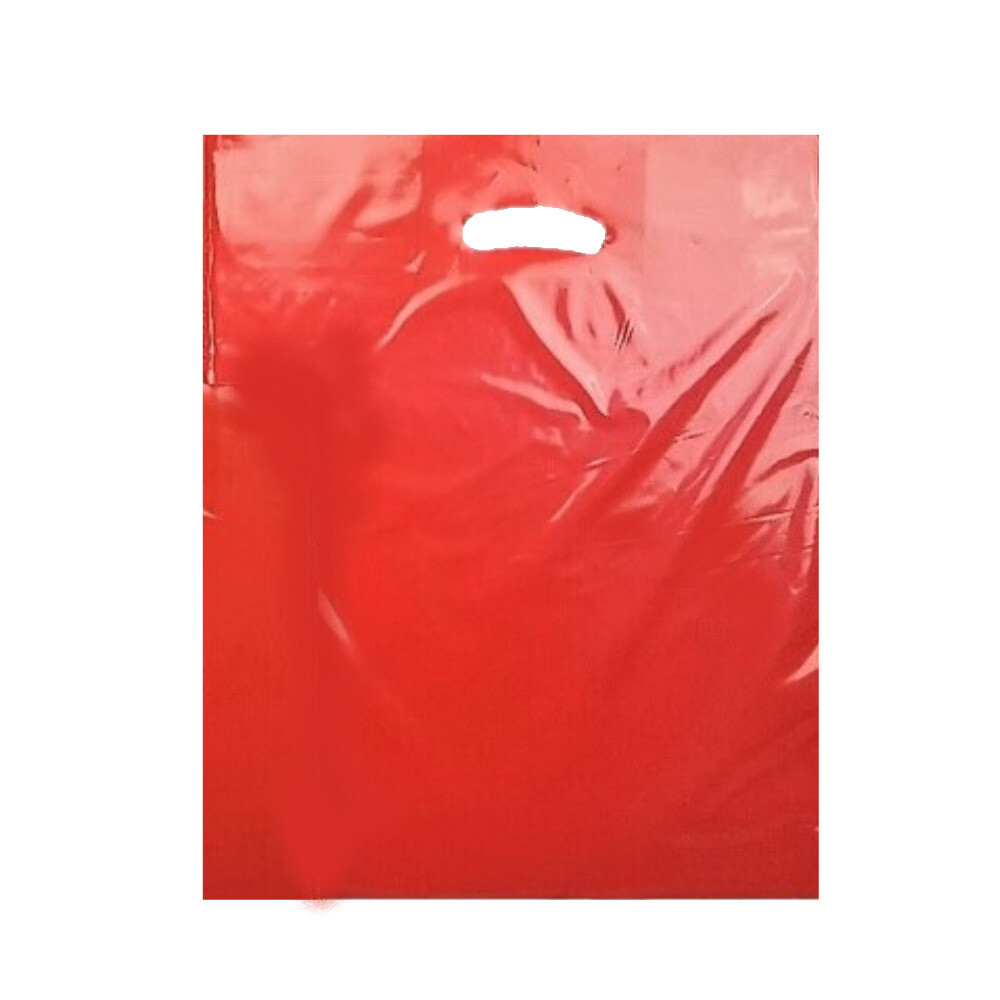 Red Plastic Carrier Bags (460+40x380mm)(500 Units) – At A Bargain